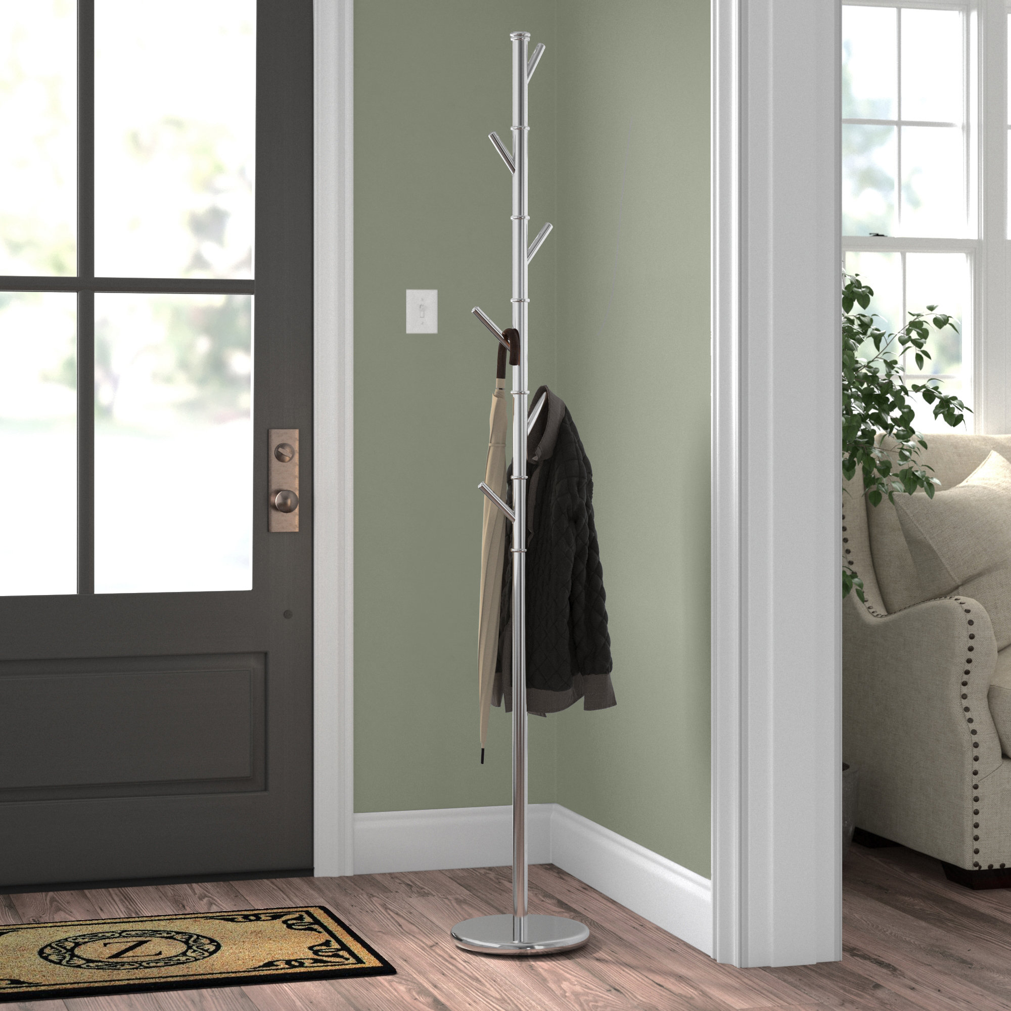 The Twillery Co. Pascal Metal Freestanding Hall Tree Coat Rack Stand ...