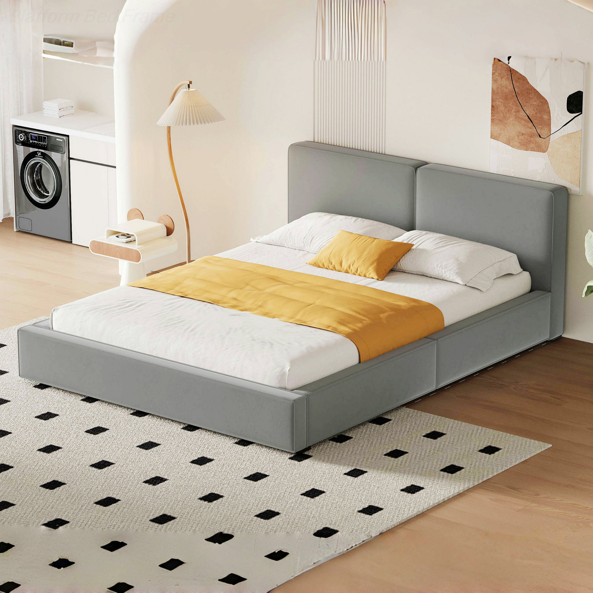 Latitude Run® Upholstered Platform Bed, Grounded Bed | Wayfair