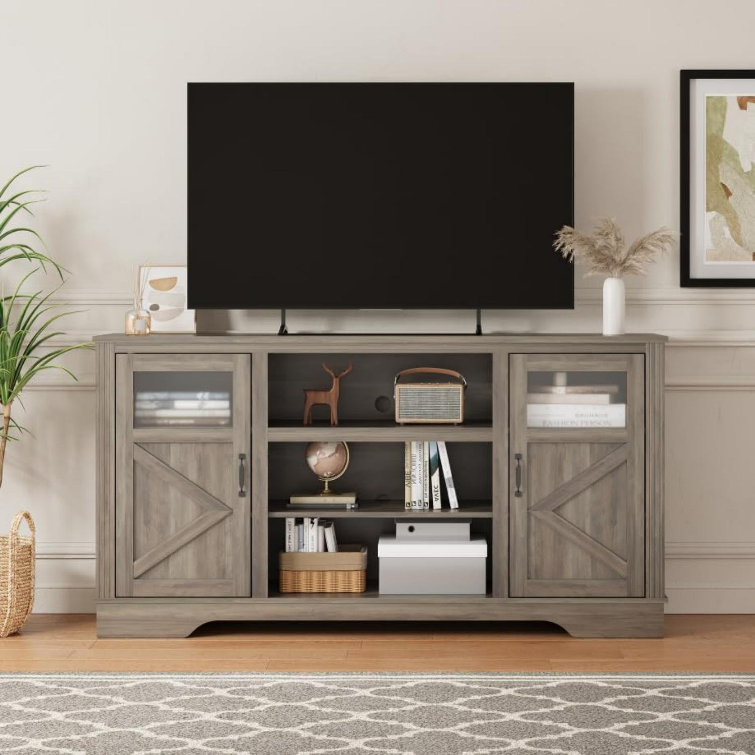 Ivy Bronx 58 Inch Tv Stand Console For Tvs Up To 65 Inches | Wayfair