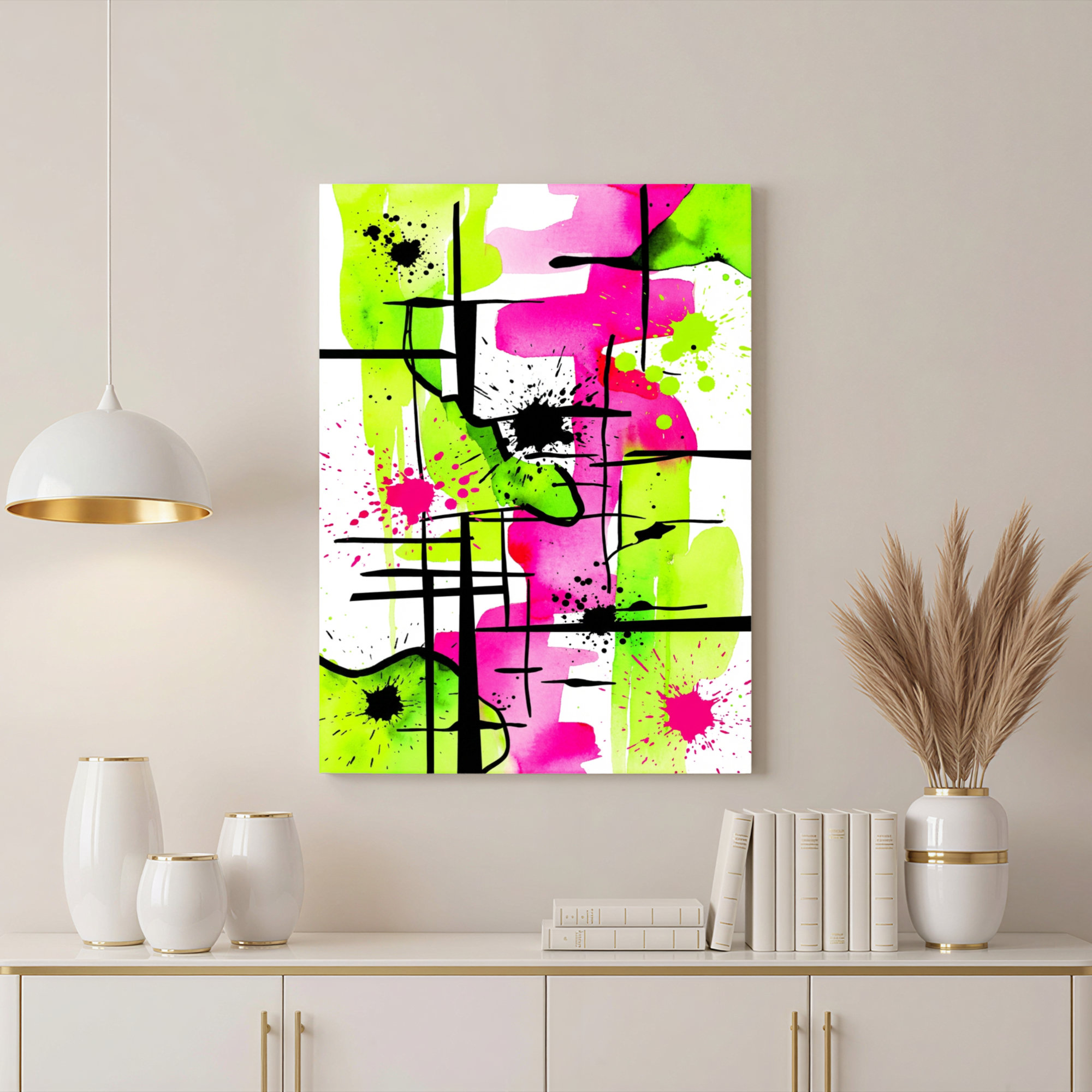 Winston Porter Abstract Splatter Paint Canvas Wrapped Wall Art Oil ...