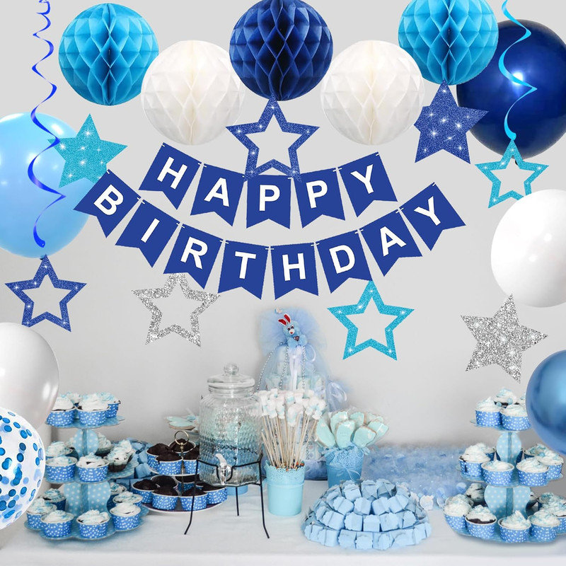 The Party Aisle™ Birthday Decorations Blue Party Decorations | Wayfair