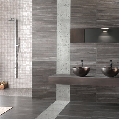 Emser Tile Strands 12" x 3" Porcelain Bullnose Tile Trim in Twilight ...