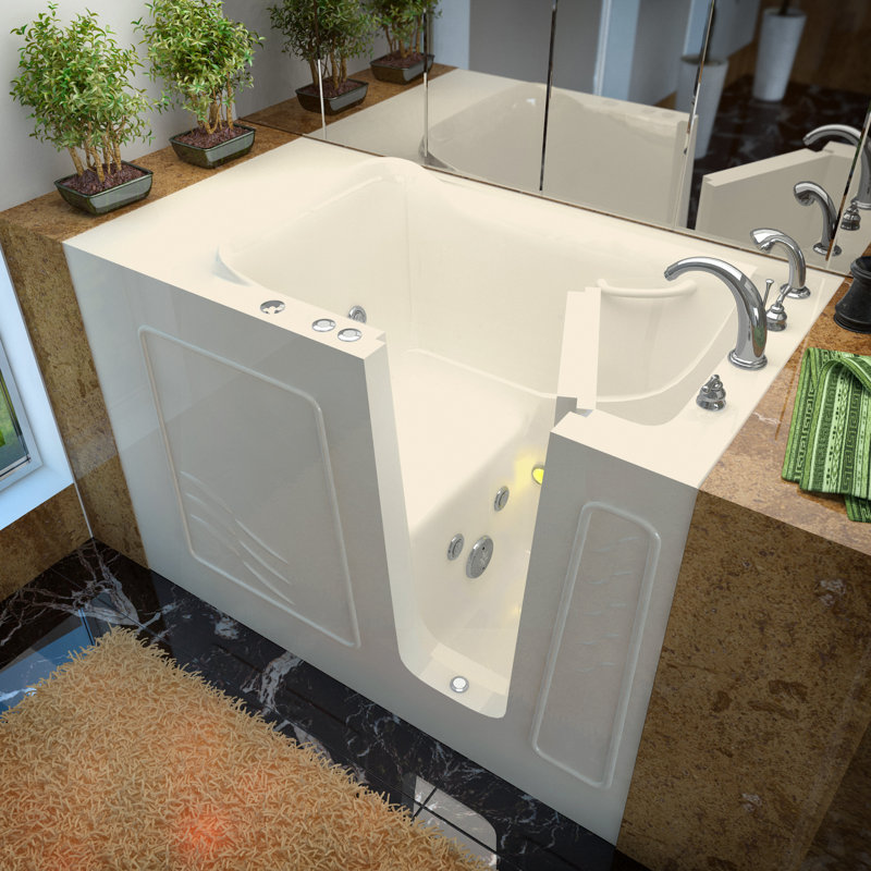 Therapeutic Tubs Ashton 52.8'' x 29.5'' Walk-in Soaking Gelcoat Bathtub ...