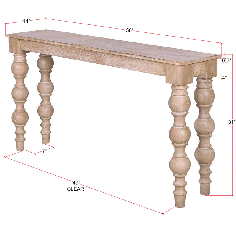 Alcott Hill® Atikah 56" Solid Wood Console Table & Reviews | Wayfair