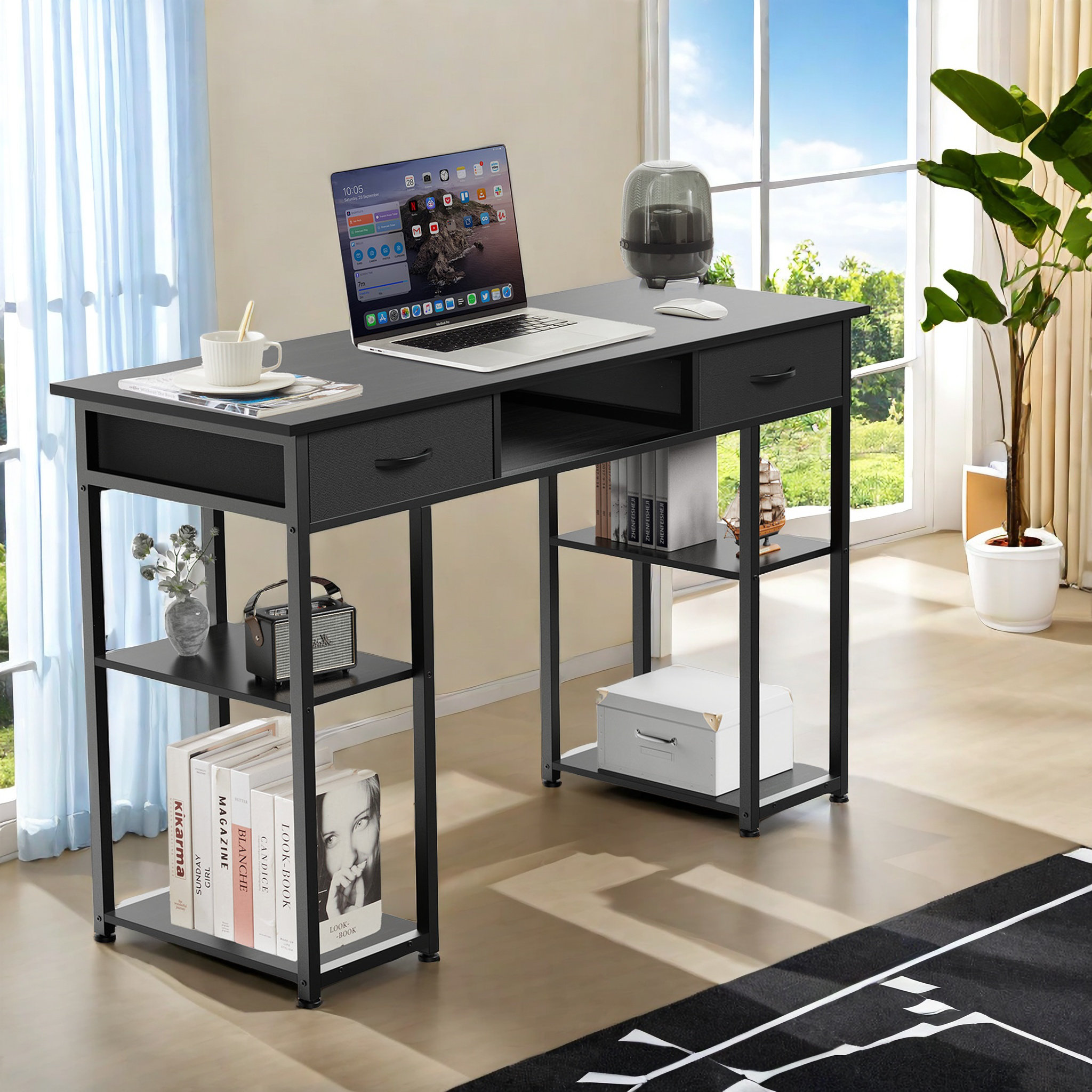 Ebern Designs Minimalism Writing Desk, Modern Computer Table Study Desk ...