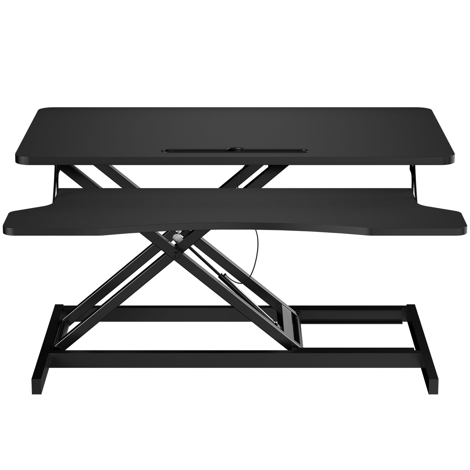 Inbox Zero 32" Wide Height Adjustable Sit Stand Up Desk Riser With ...