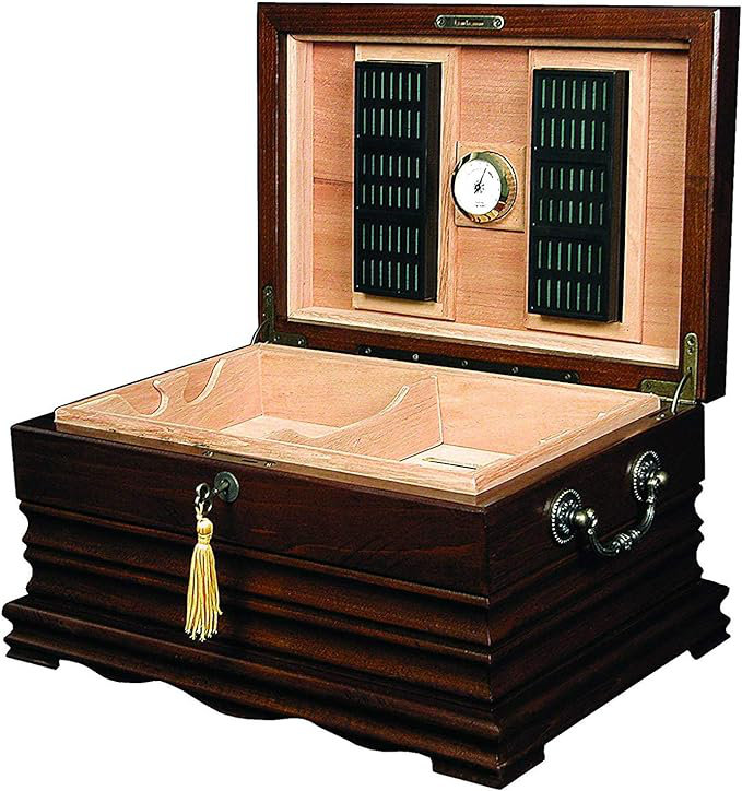 Humidor Supreme The Tradition Cigar Solid Wood Antique Cigar Humidor ...