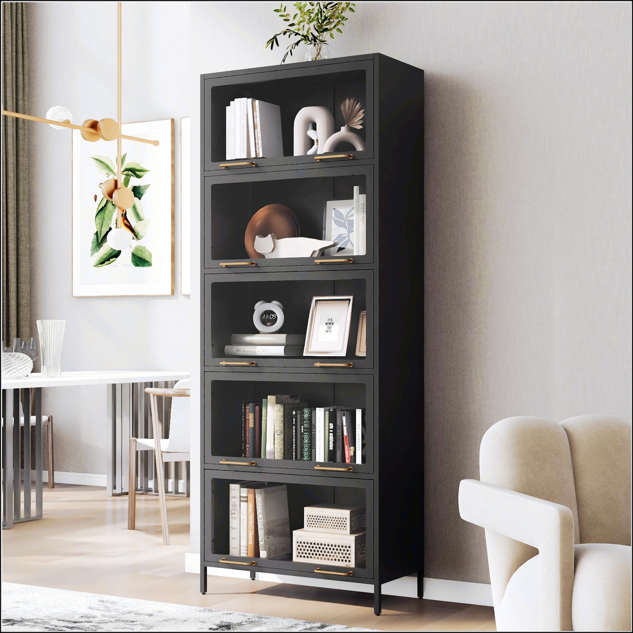 MaMa 78.75'' Tall Iron Display Cabinet With Glass Doors - Wayfair Canada