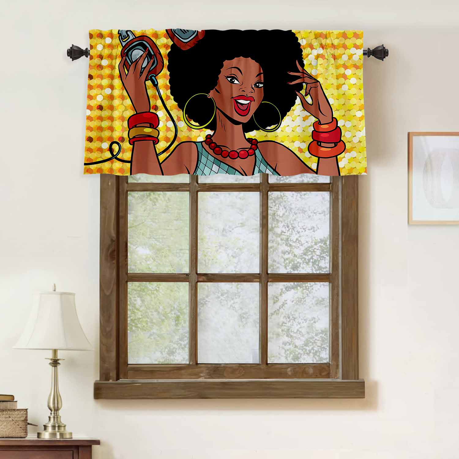 Ophelia & Co. Clear 52"W African American Woman Headphones Art Black ...