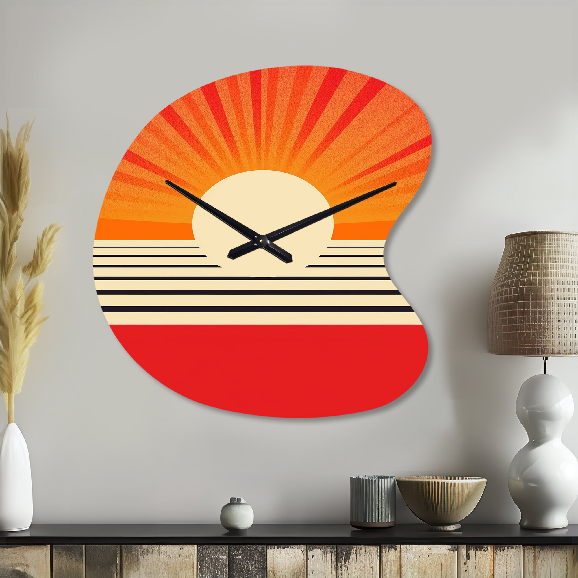 Design Art Minimal Geometric Orange Bold Sunset VI - Drop Shape ...