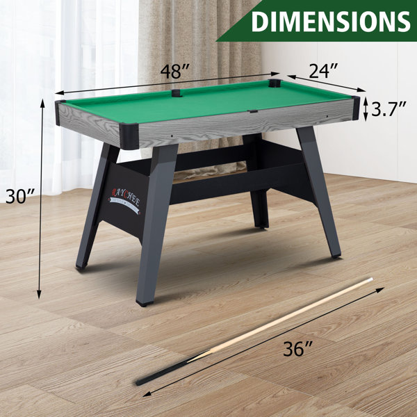 RayChee 48" Portable Pool Table Billiard Table with 2 Cue Sticks, Balls ...