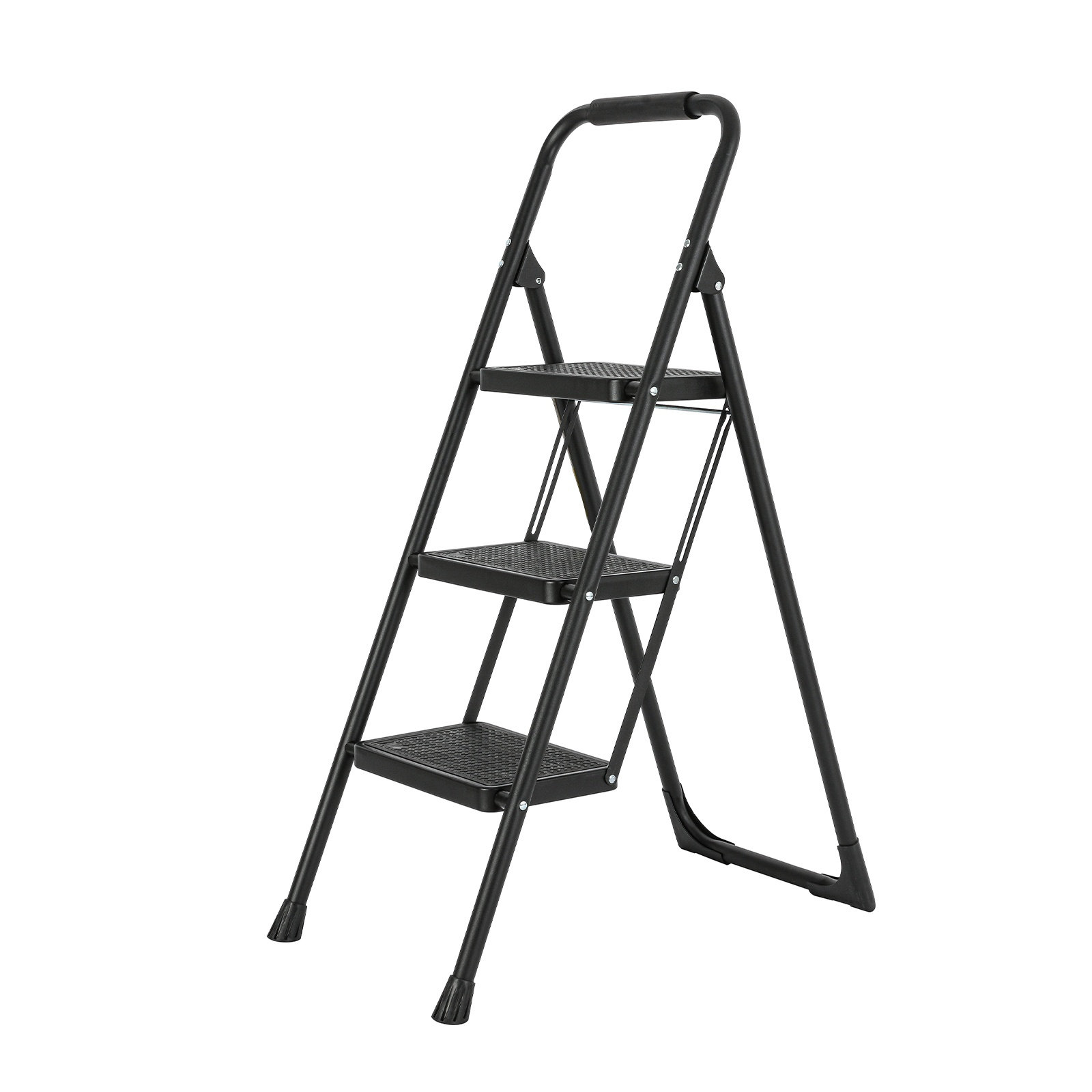 WFX Utility™ 3-Step White Iron Ladder Foldable Non-Slip Ladder ...