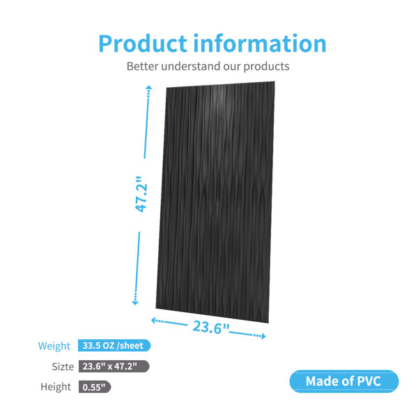Art3d 47.2''X23.6'' PVC Wall Paneling & Reviews | Wayfair