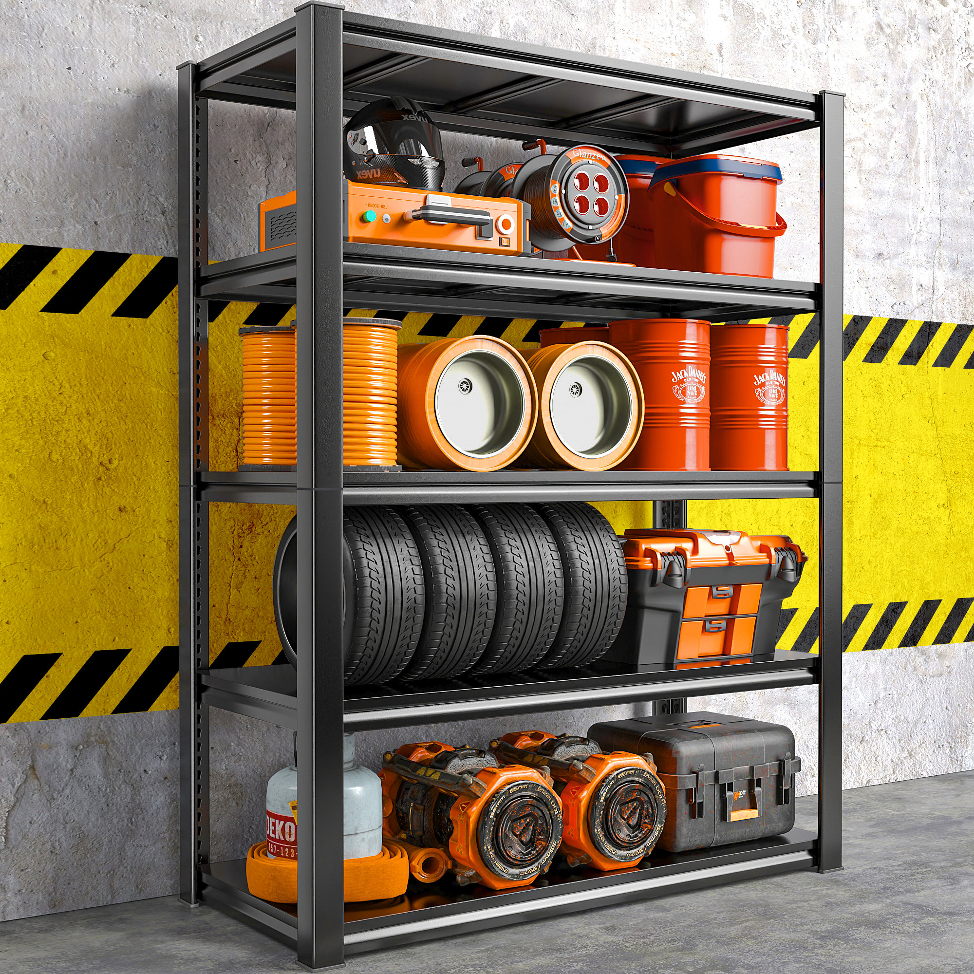 Rebrilliant Mabiya Steel Height -Adjustable Shelving Unit Storage ...
