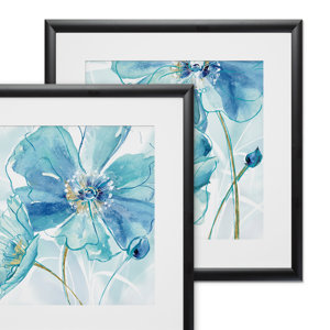 Latitude Run® Blue Spring Poppy I 2 Piece Framed Print Set & Reviews ...