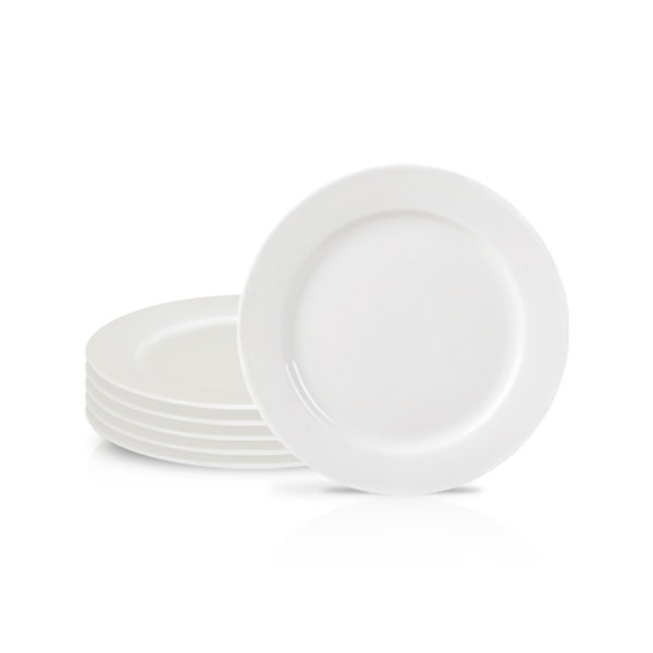 TPK Fine Porcelain 6 Inch Round Appetizer Plates – Set Of 6, Pearl ...