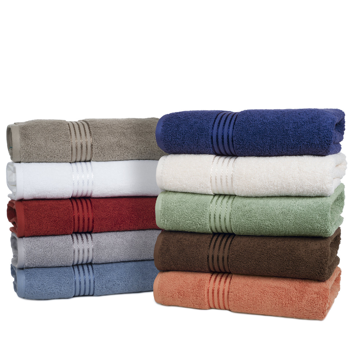 Plymouth Home 6PC Towel Set - Cotton Bathroom Accessories with 2 Bath ...