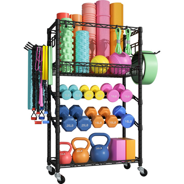 17 Stories Dumbbells Rack Storage Rack, Portable Home Gym Storage, Yoga ...