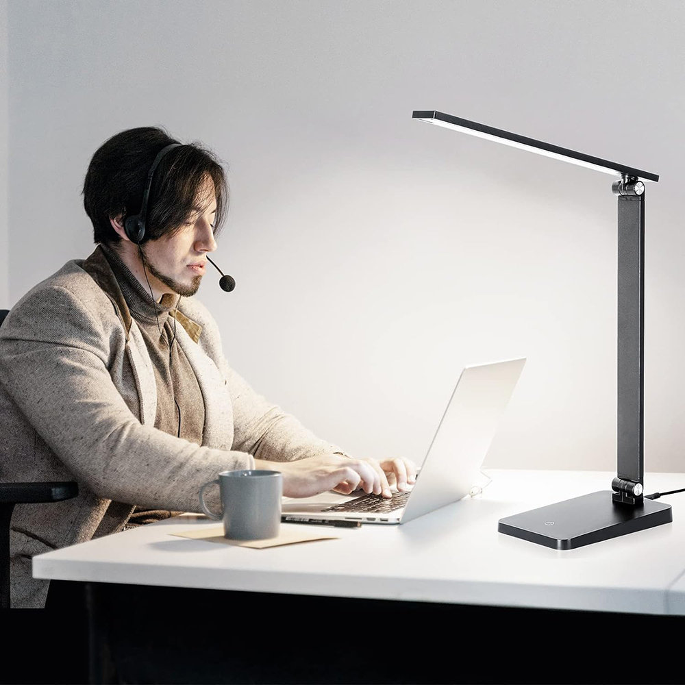 Latitude Run® Touch Dimmable LED Office Desk Lamp 5000K Eye-Caring ...