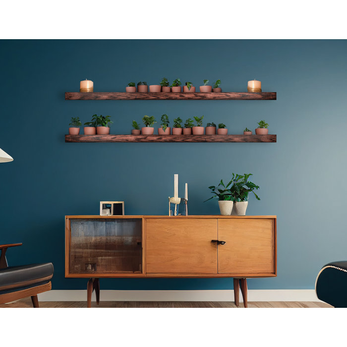 Rayne Mirrors Emerald Lee 2 Piece Oak Floating Shelf | Wayfair
