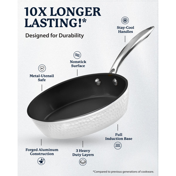 Granitestone Charleston Collection Hammered White 15 Piece Nonstick ...