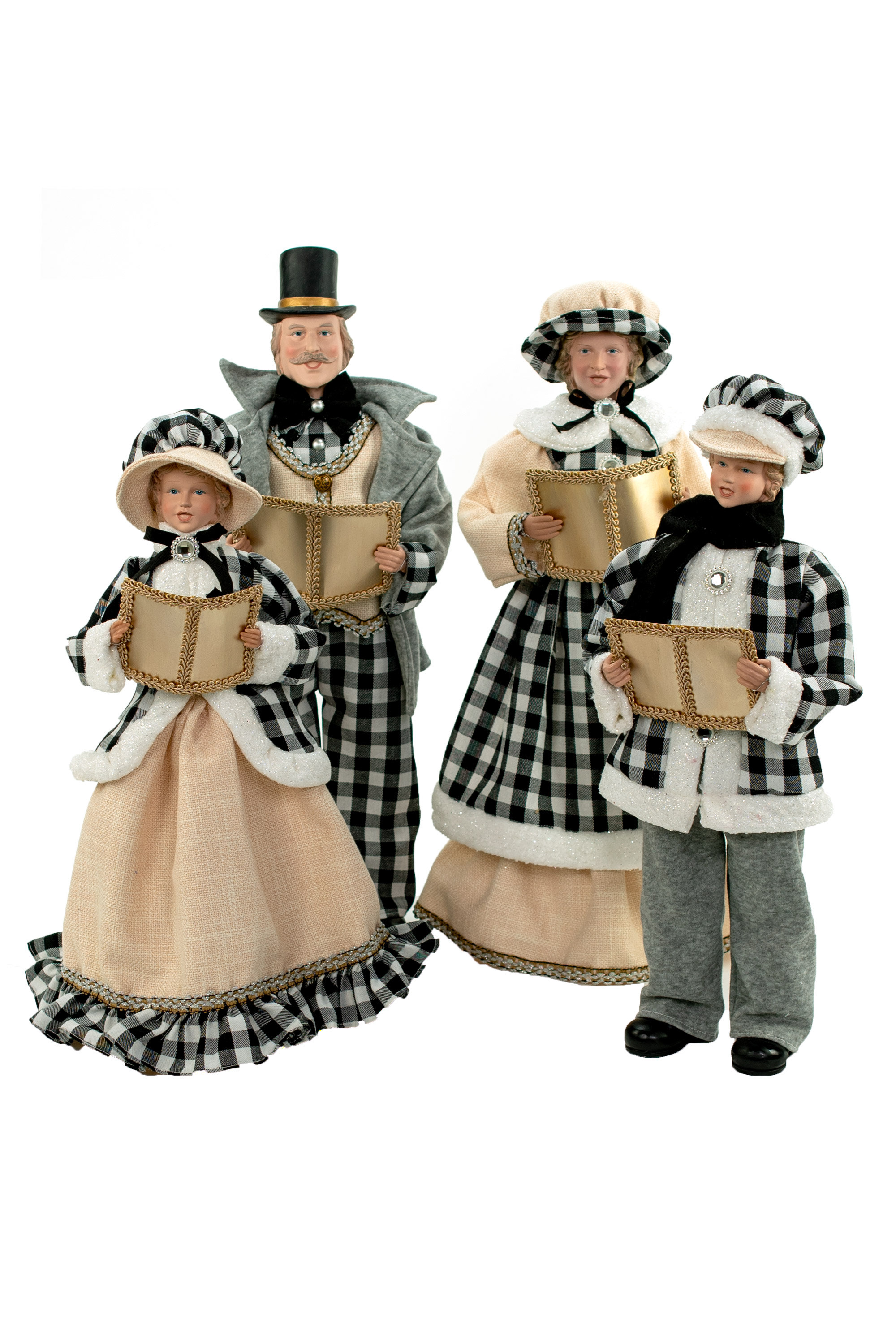 The Holiday Aisle® 4 Piece Caroler with Choir Books Figurine Set ...