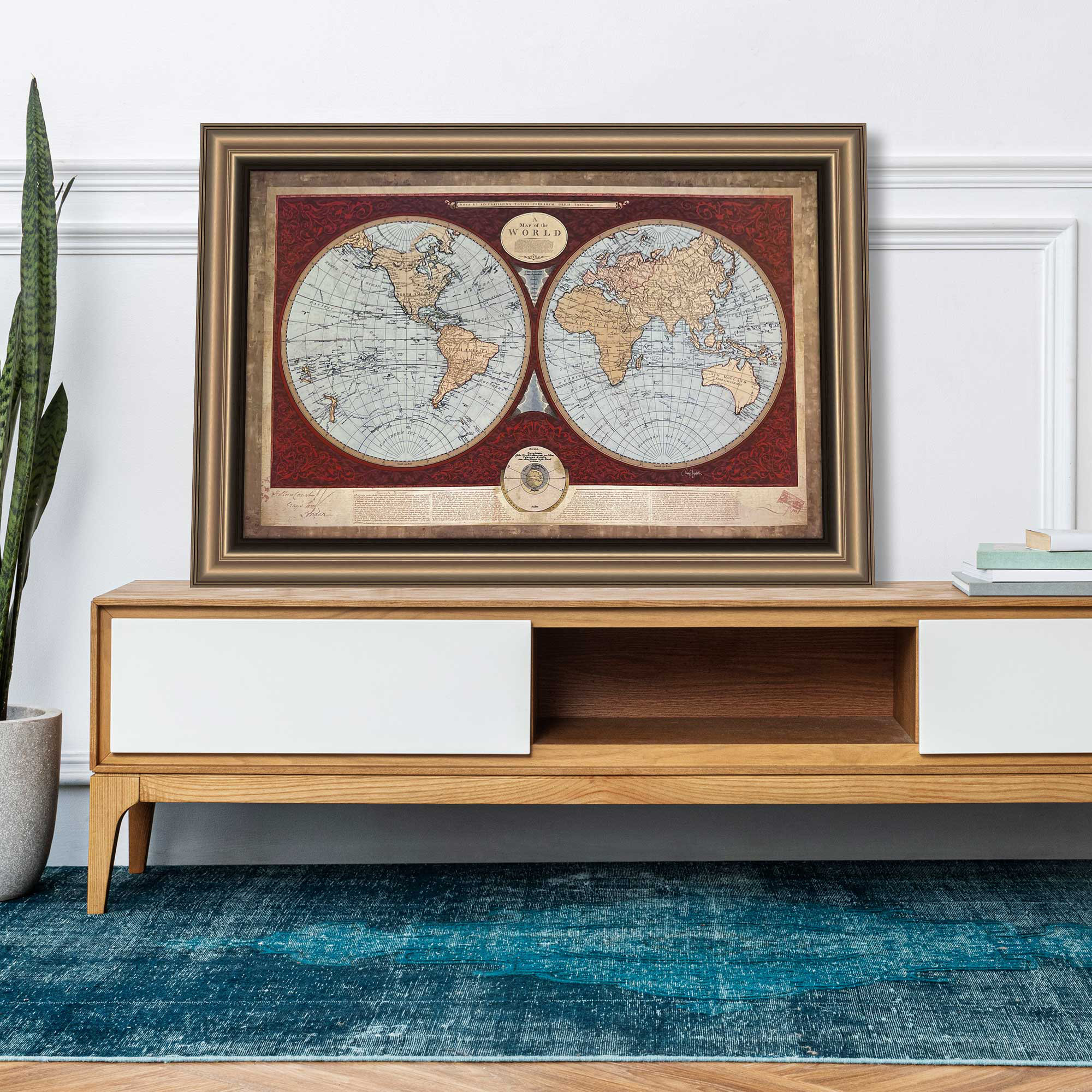 Red Barrel Studio® A Map of the World - Picture Frame Graphic Art | Wayfair