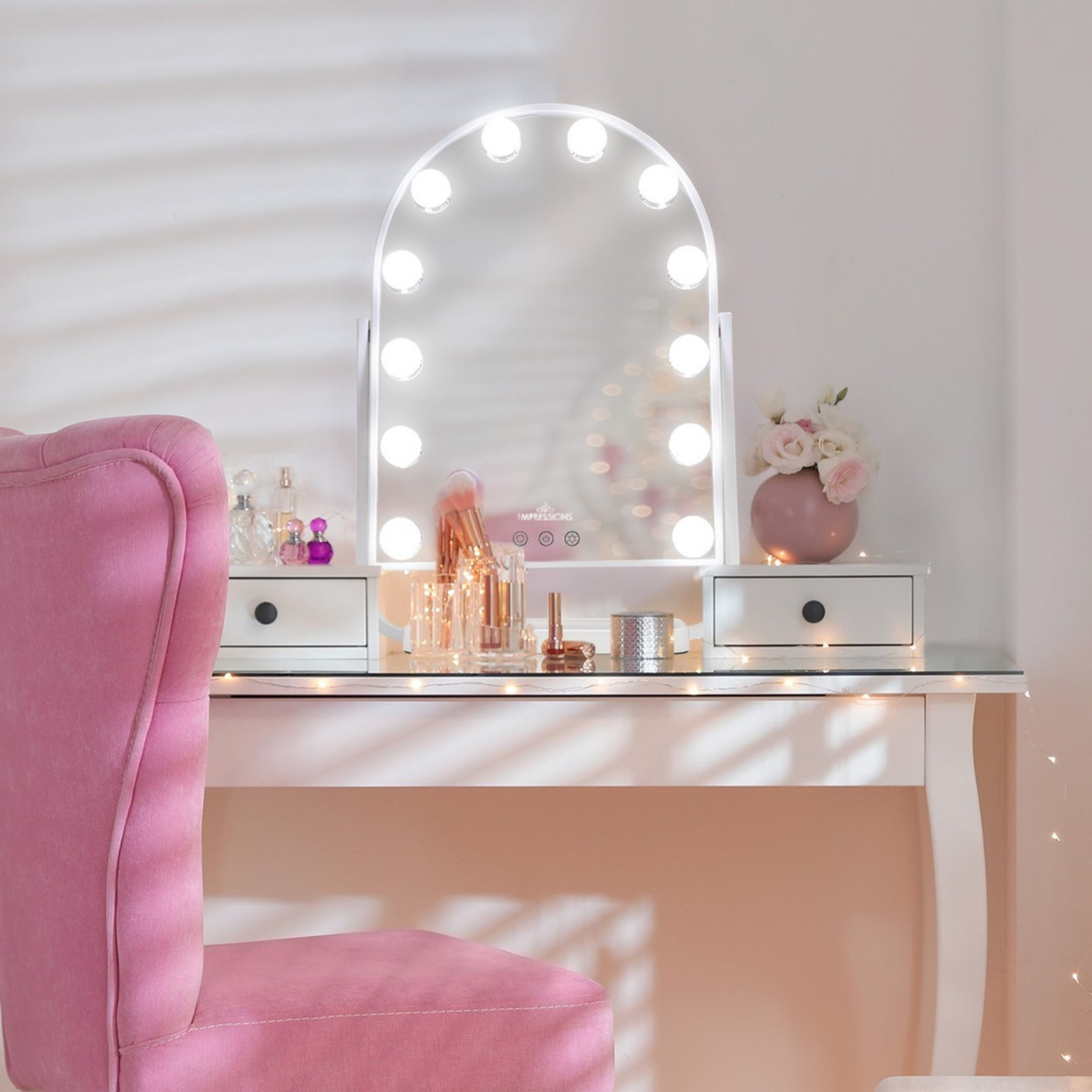 IMPRESSIONS VANITY · COMPANY Curva Arch Tri Tone LED Makeup Mirror ...