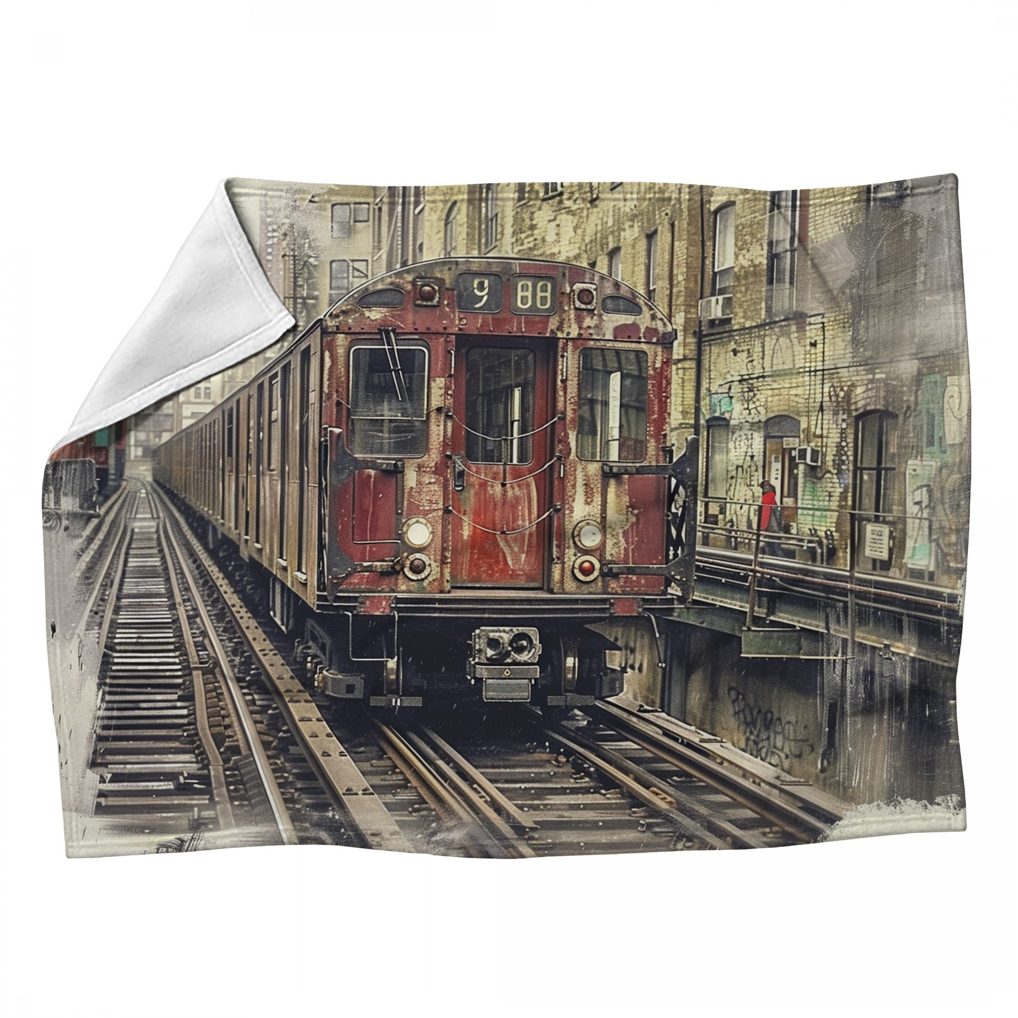 VisionDecor Subway train Fleece Throw Blanket - Transportation Throws ...