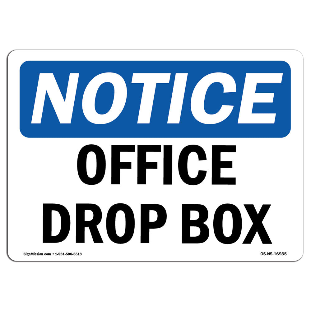 SignMission Office Drop Box Aluminum Sign 12 x 18 | Wayfair
