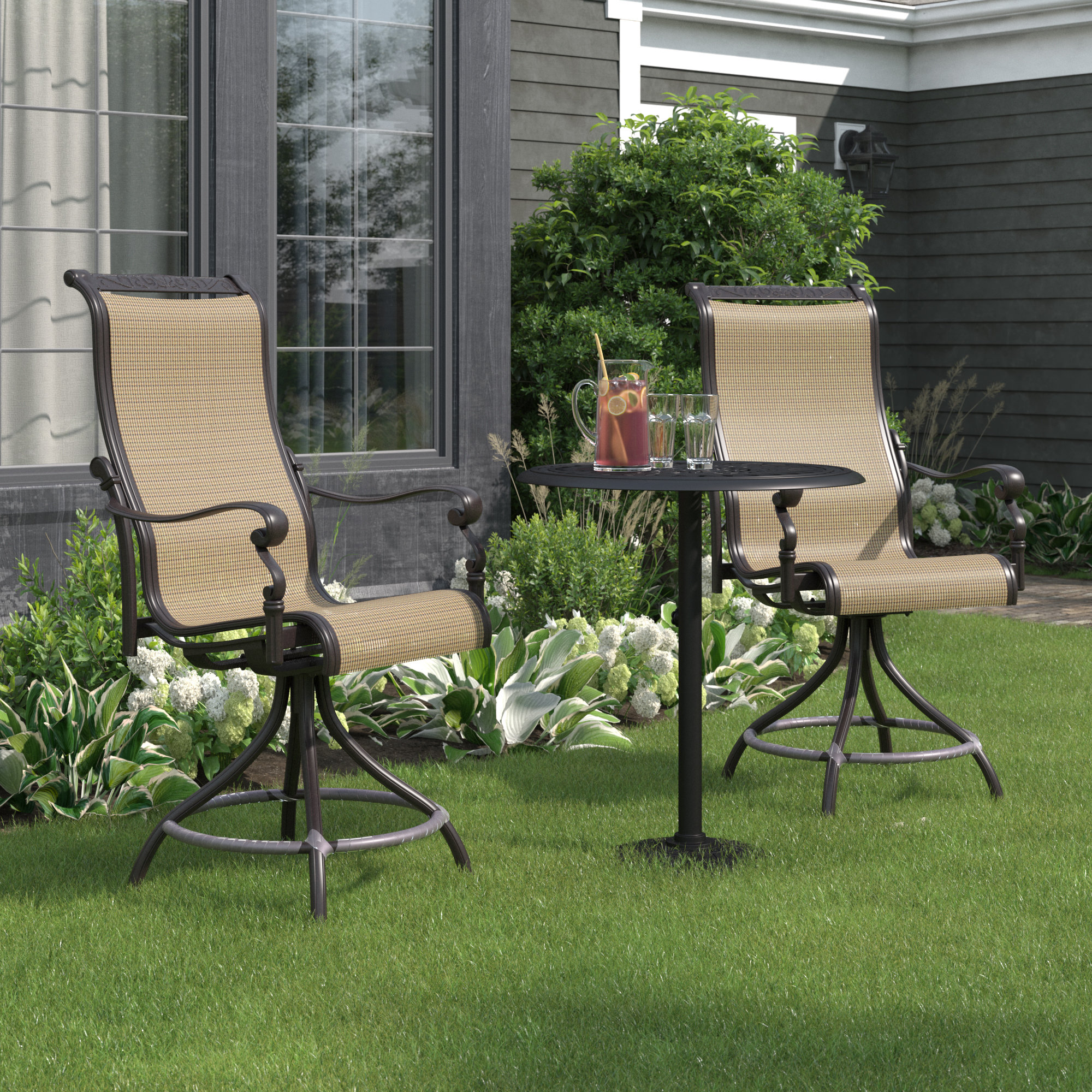 Three Posts Heathcote 3-Piece Patio Counter Height Bar Set with 30 ...