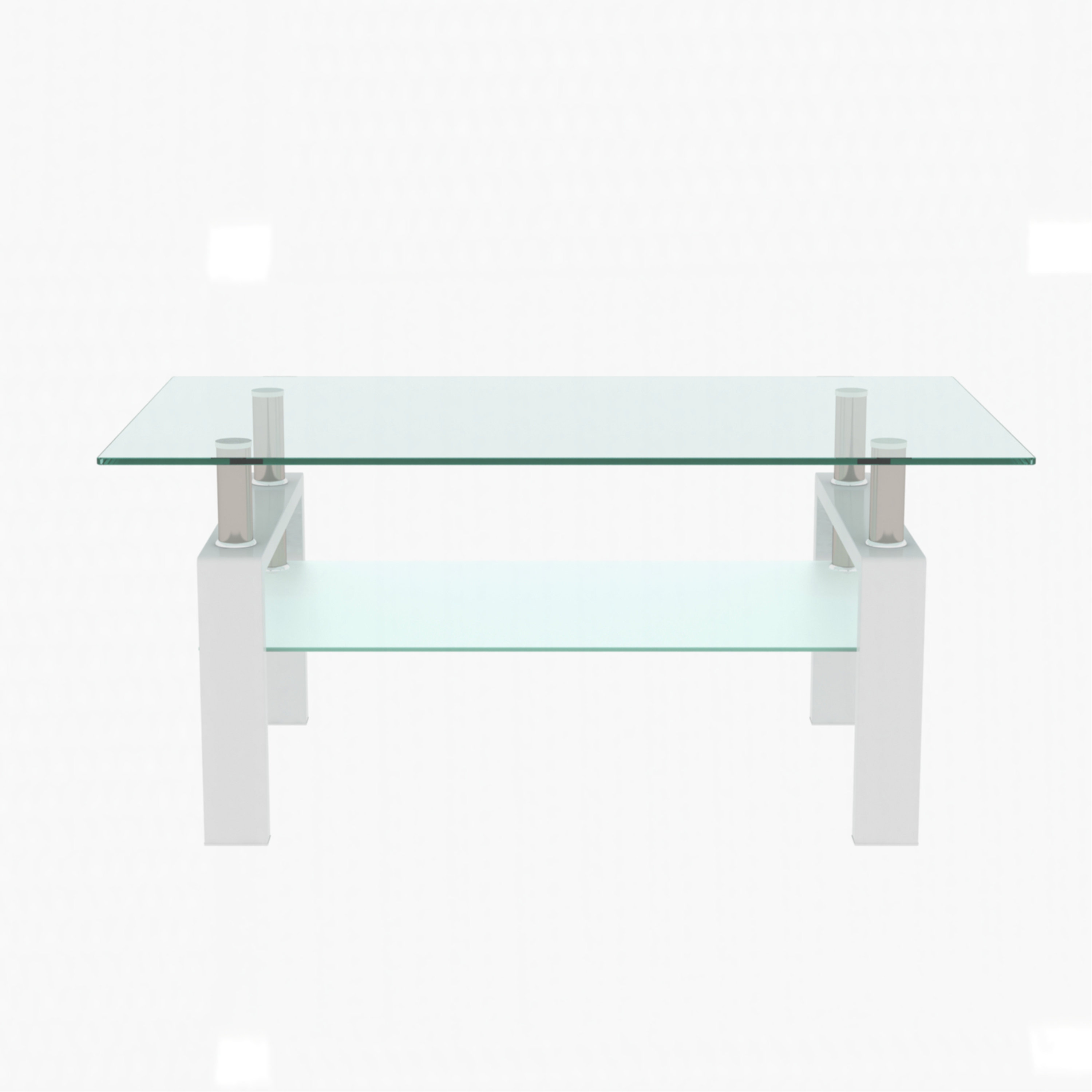 Wrought Studio™ Tempered Glass Coffee Table, 2-Layers Coffee Table ...