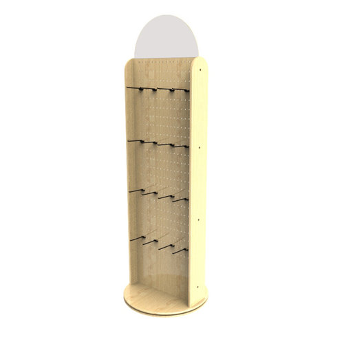 Gracie Oaks Wood Pegboard Spinner Rack for Retail Accessories with ...