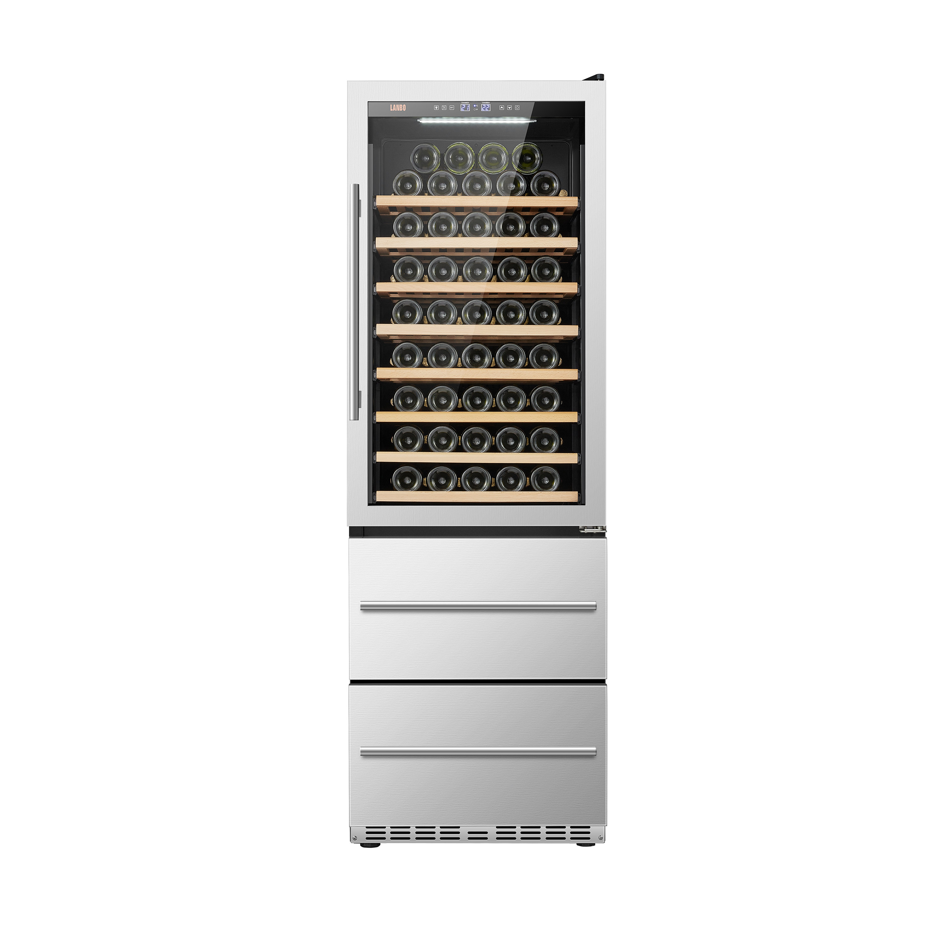 Lanbo 23.4'' 97 Bottle and 140 Can Dual Zone Freestanding Wine ...
