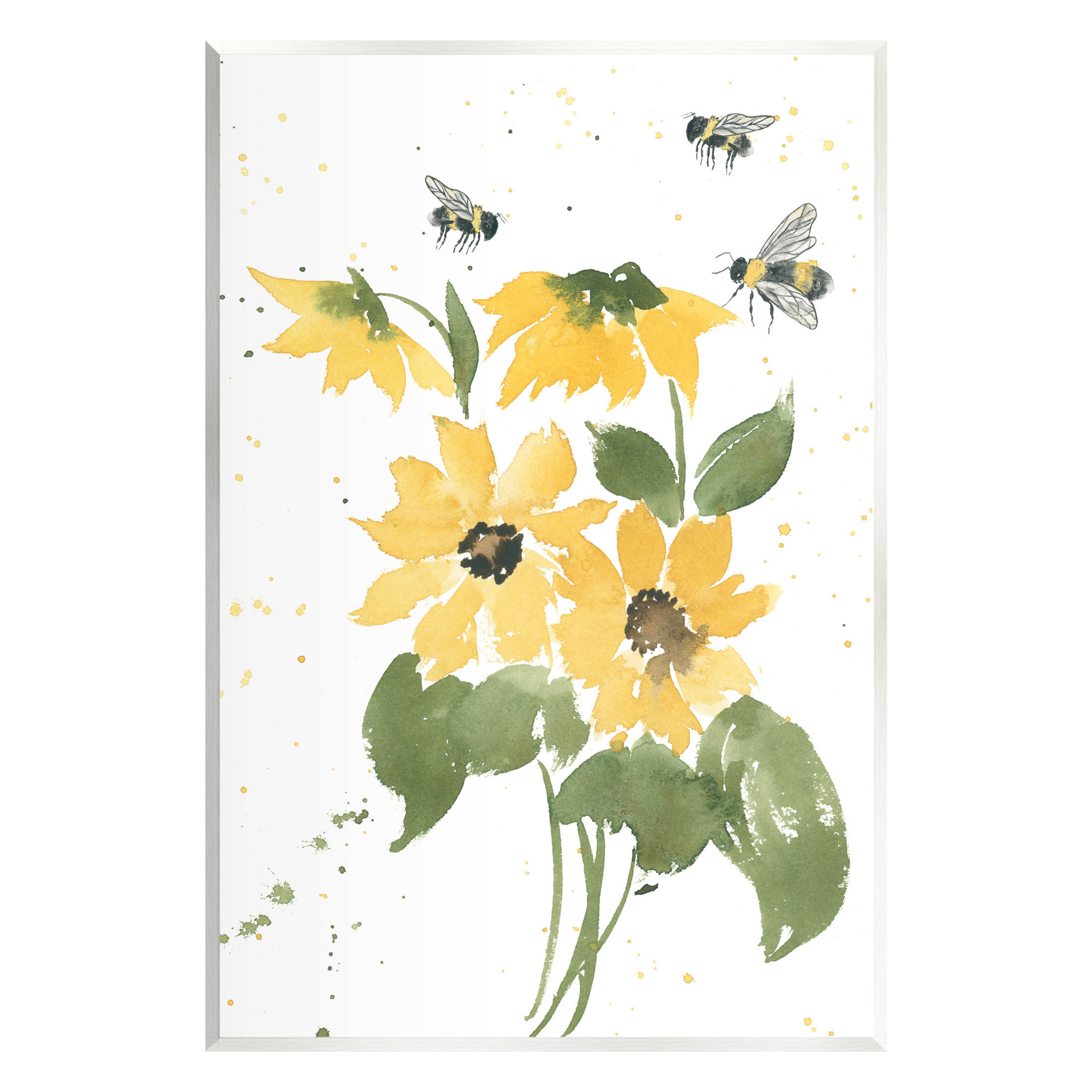 Stupell Industries Buzzing Bees Flower Blossom Wall Plaque Art By ...