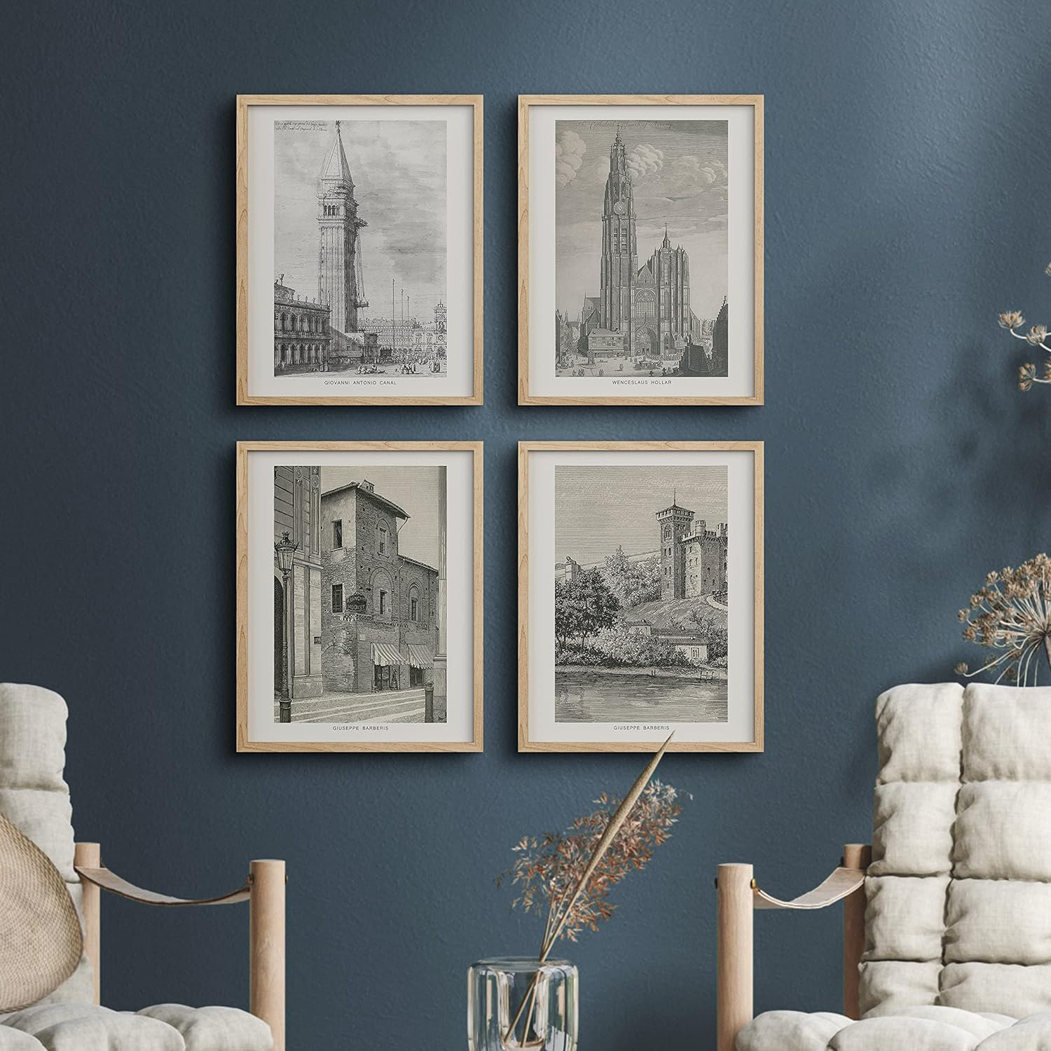 SIGNLEADER Bathroom Decor Office Duotone English European Landmark ...