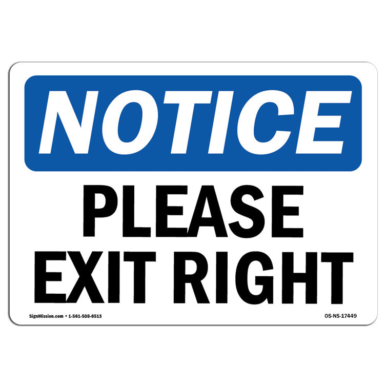 SignMission Please Exit Right Sign | Wayfair