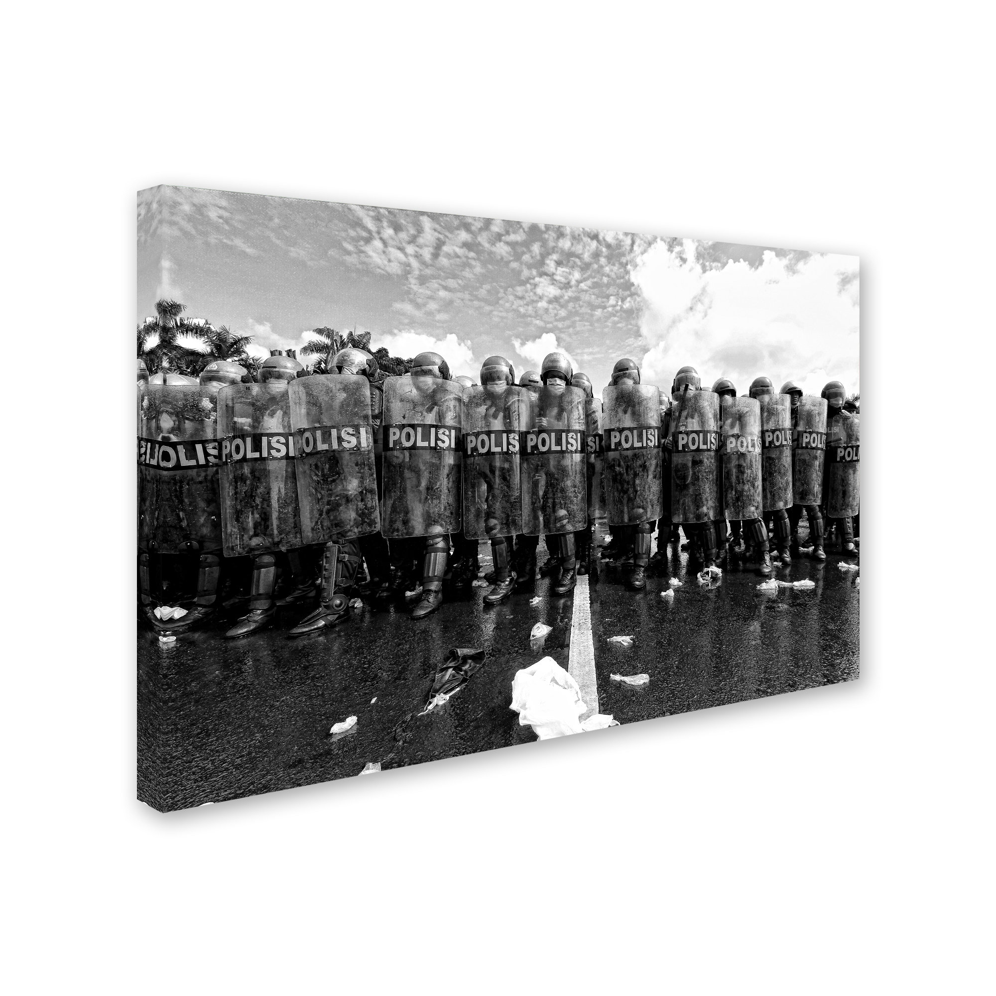 Trademark Fine Art 'Police Barricades' Photographic Print on Wrapped ...