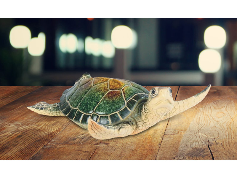 Trinx Jennine 6"W Green Sea Turtle Swimming Marine Life Figurine Unique ...