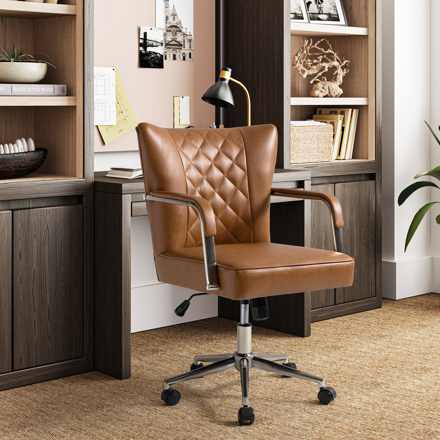 Wade Logan Avelie Faux Leather Adjustment Height Tilting Task Chair ...