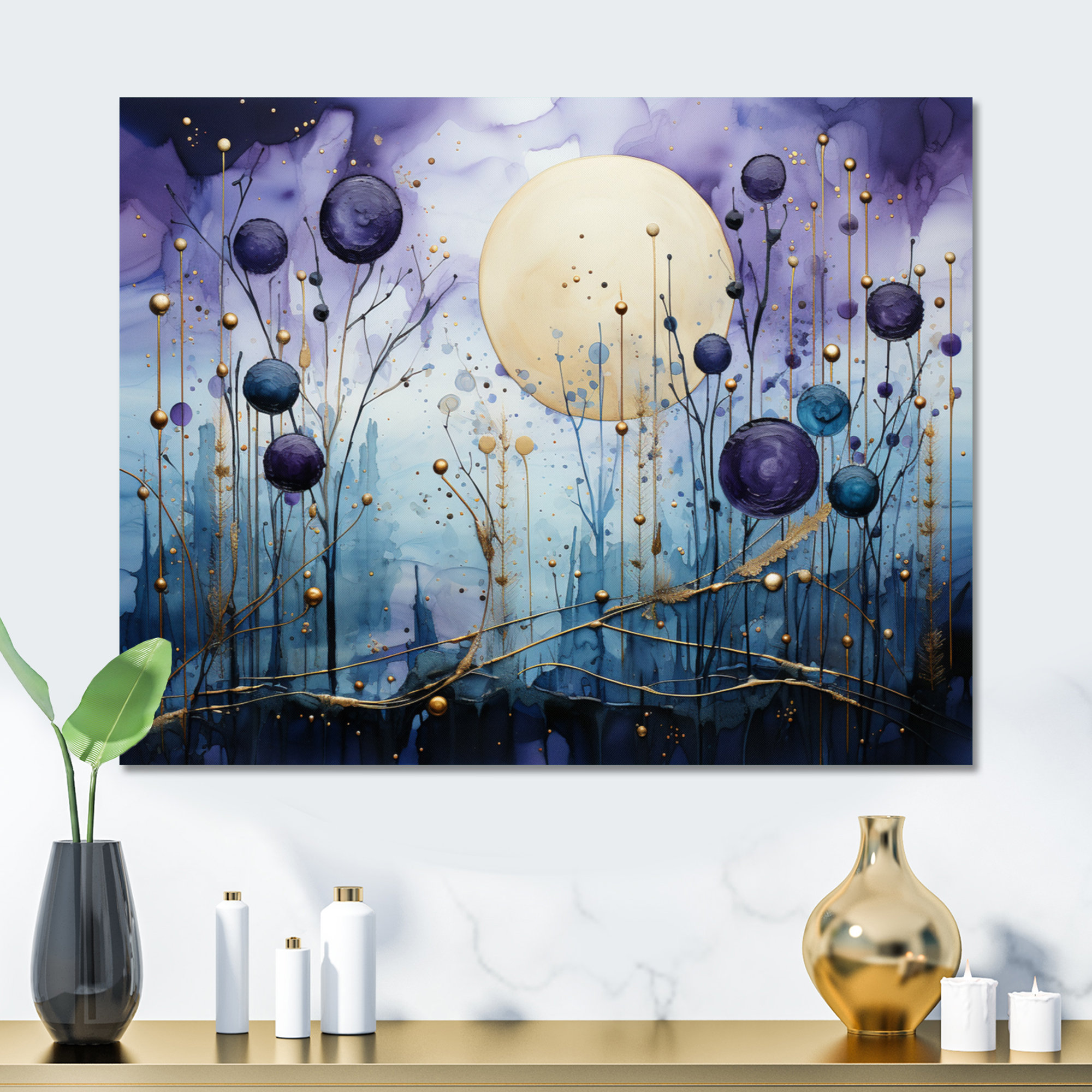 Wrought Studio™ Celestial Collage - Abstract Collages Print on Metal ...