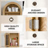 Ebern Designs Slim Storage Cabinet With Door, Arched Top Freestanding ...