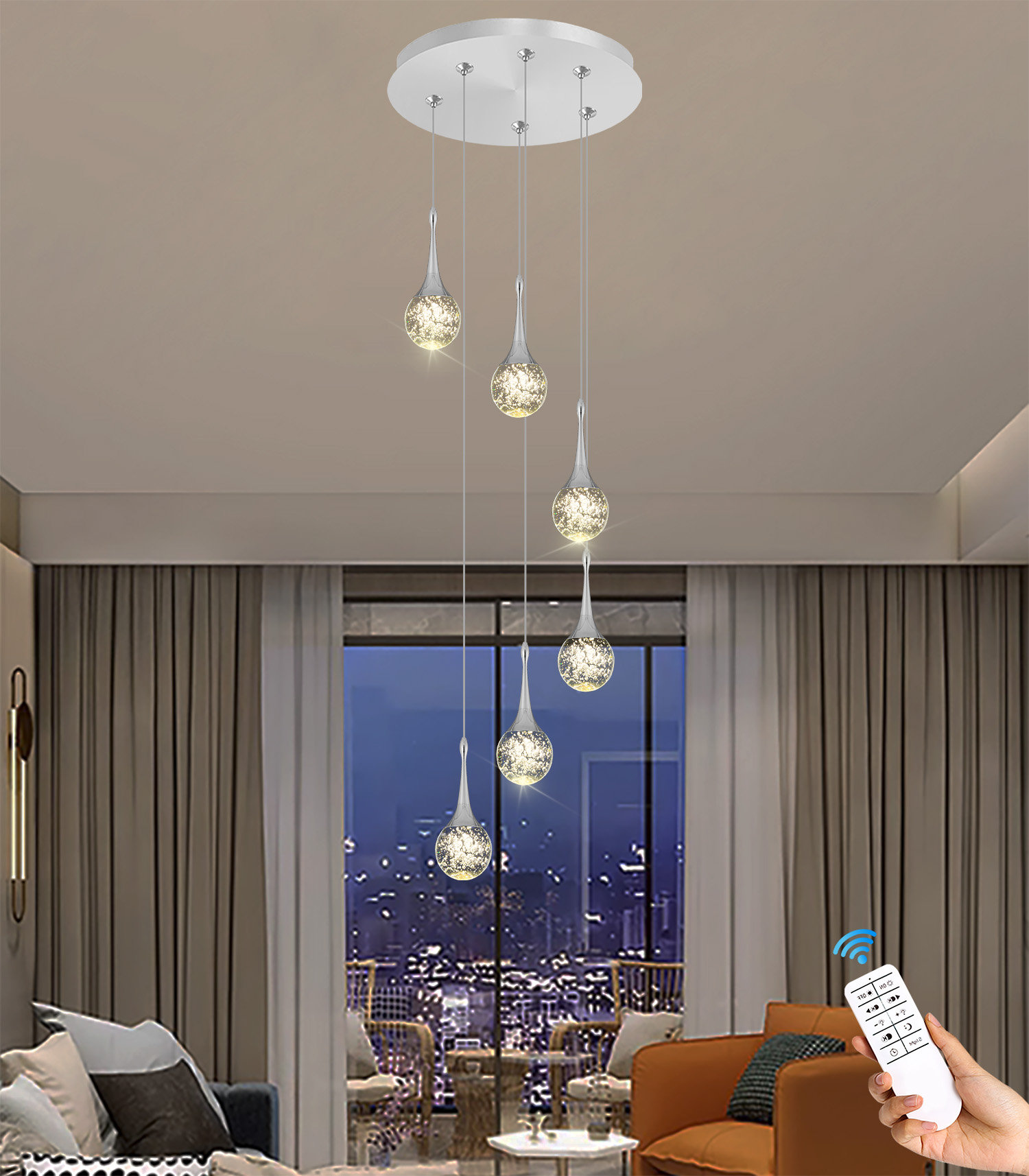 Ivy Bronx Jaison 6 - Light Dimmable LED Empire Chandelier | Wayfair