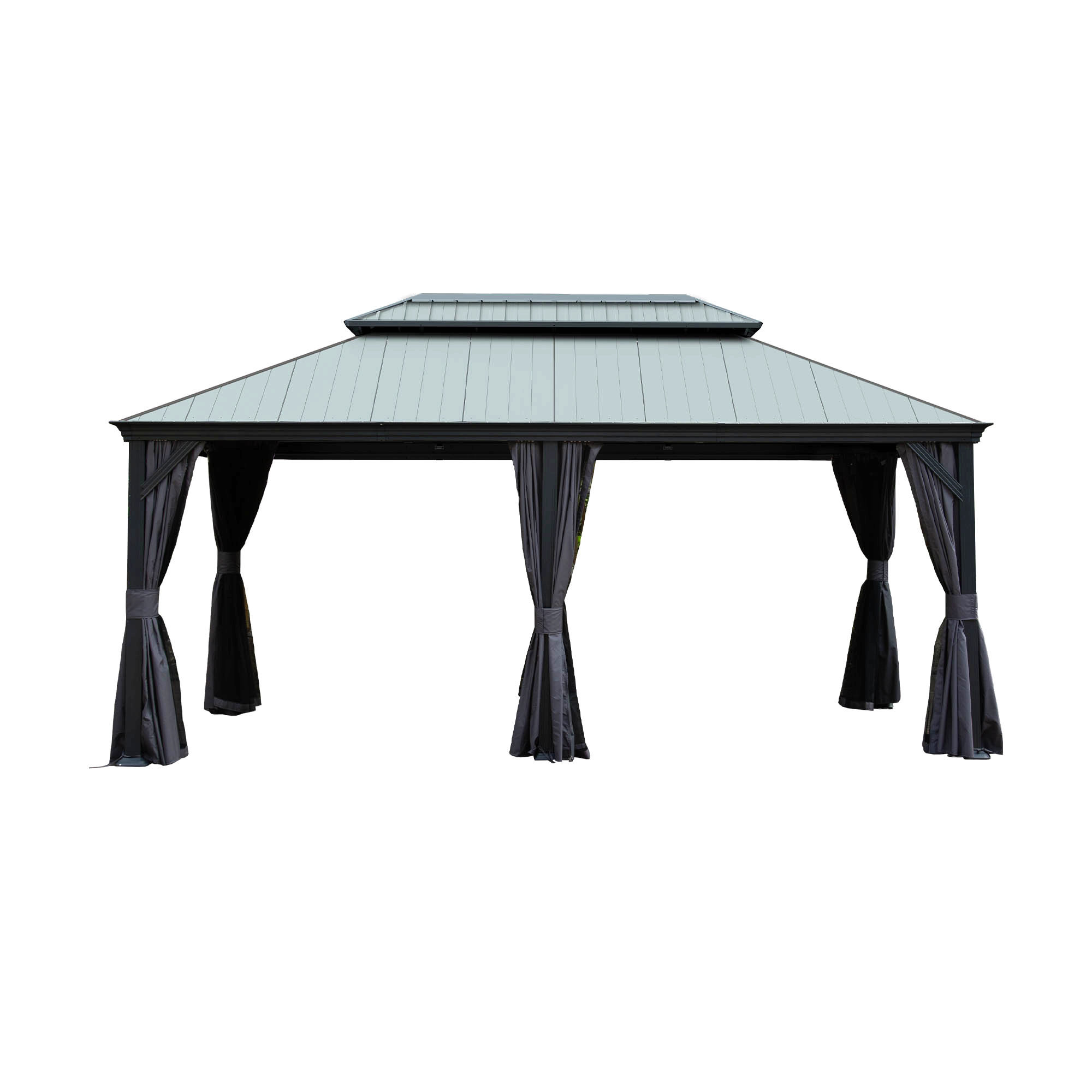 LICEN-Home Hardtop Gazebo With Resin Roof, Outdoor Metal Gazebo With ...