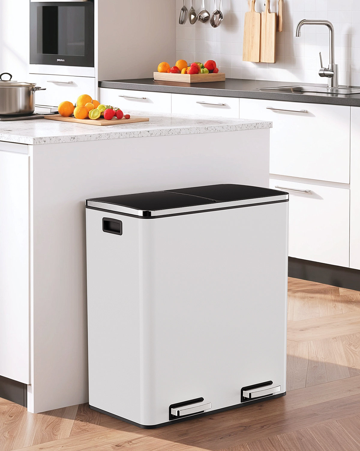 Pirecart Kitchen Stainless Steel Gallon Step On Trash Can & Reviews ...