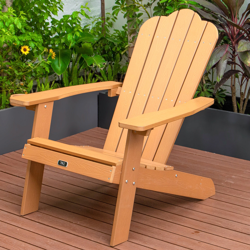 BASAT Adirondack Chair Painted Seating with Cup Holder All-Weather and ...