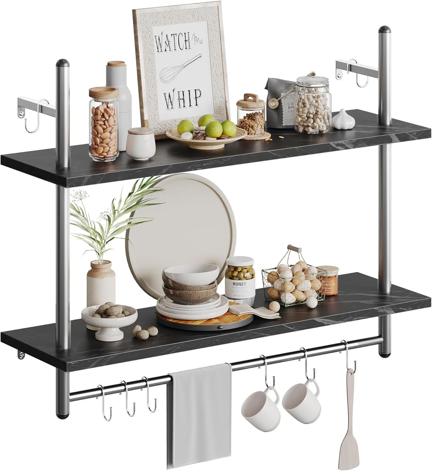 Everly Quinn Industrial Floating Shelf 31” Wall Mounted Shelf with ...