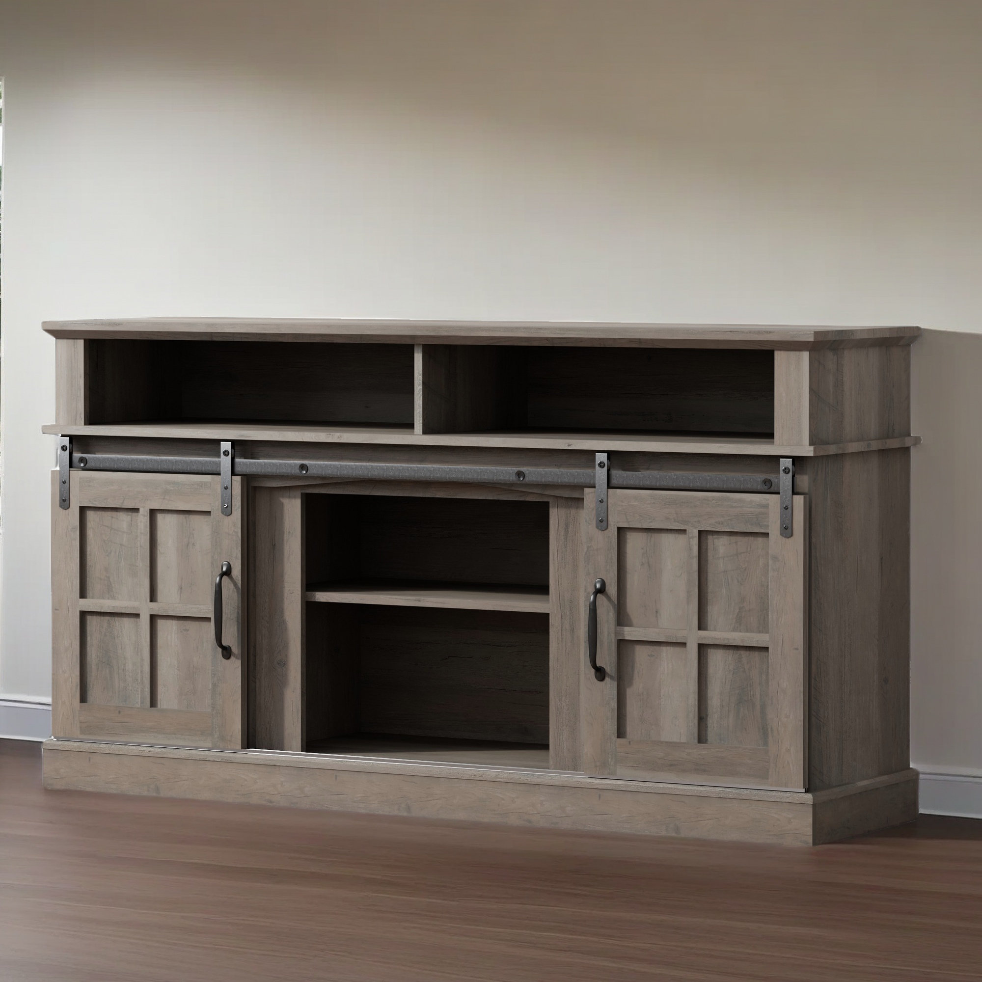Gracie Oaks 58 Inch TV Stand With Storage Cabinet And Shelves, TV ...