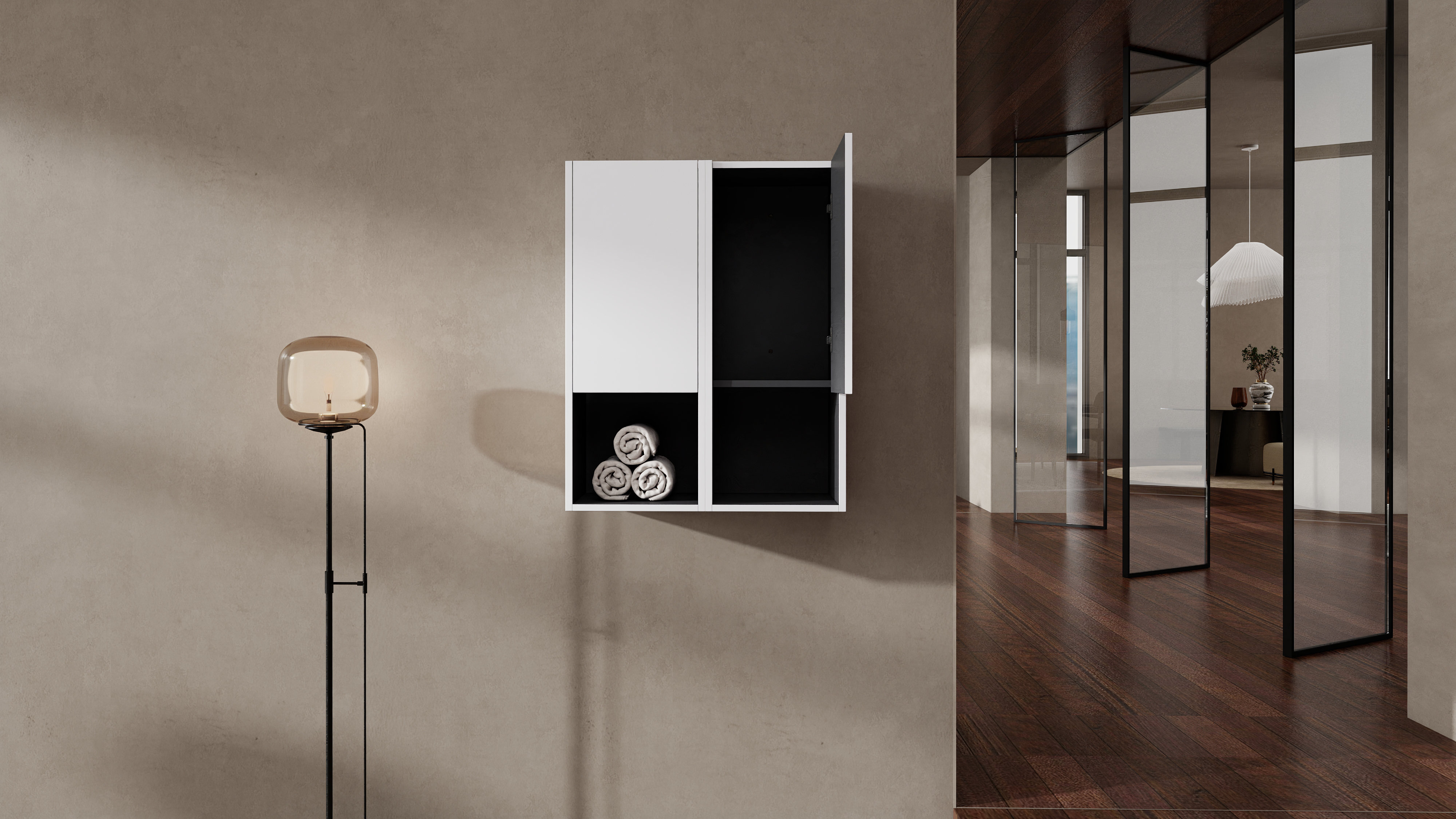 Hokku Designs 12" Bathroom Side Cabinet,2-Soft Close Doors,Float ...