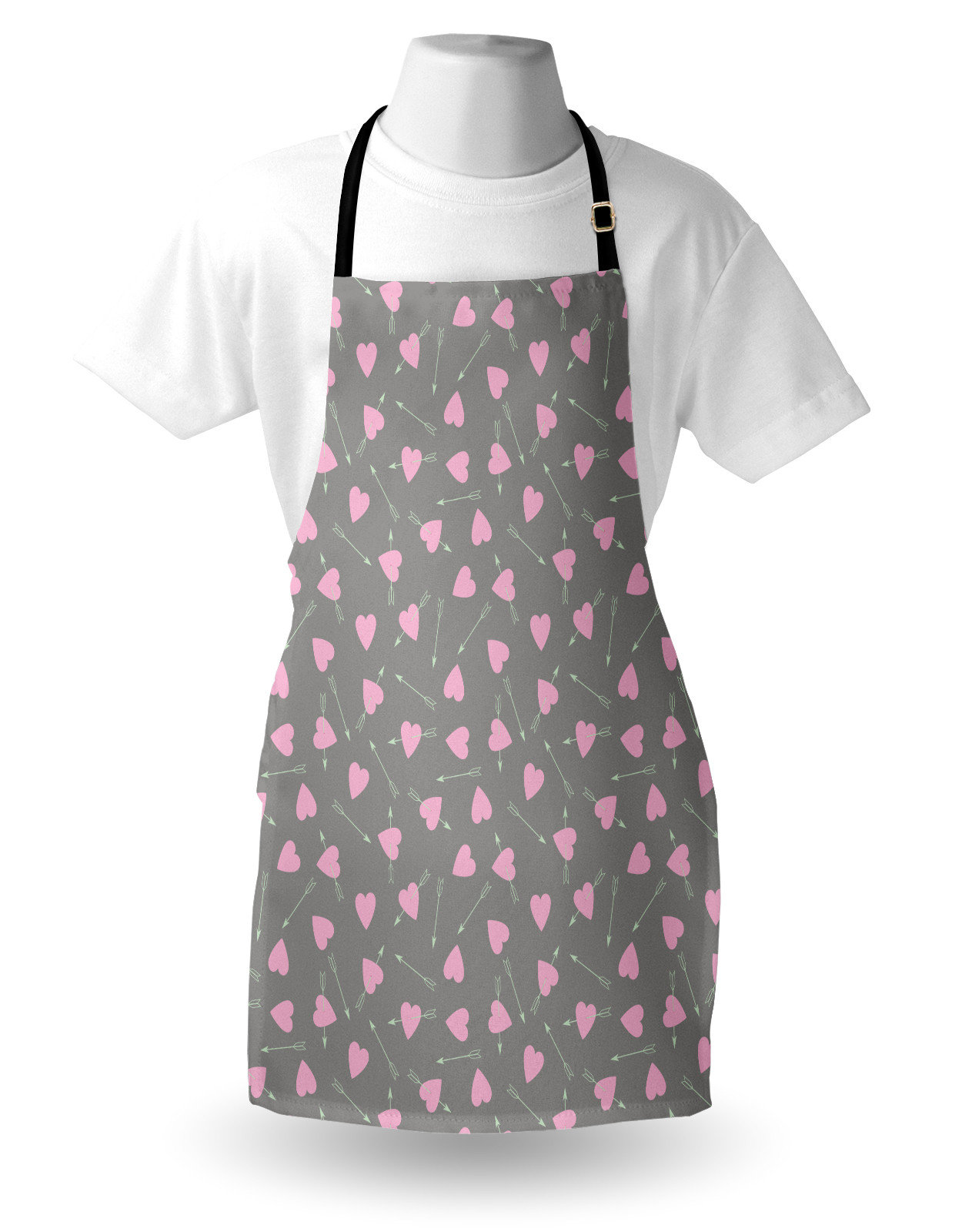 East Urban Home Hearts Apron Unisex Romance Love Arrows Graphic Adult ...
